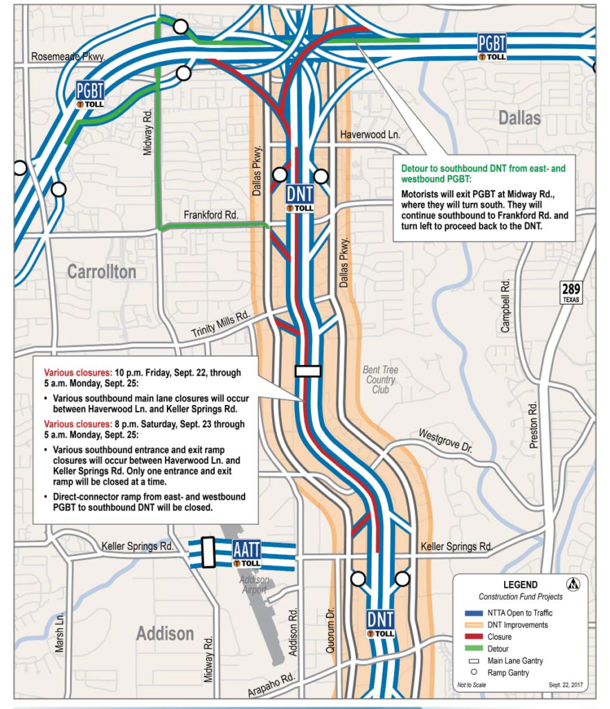 Dallas North Tollway construction closures set for this weekend - Dallas City News